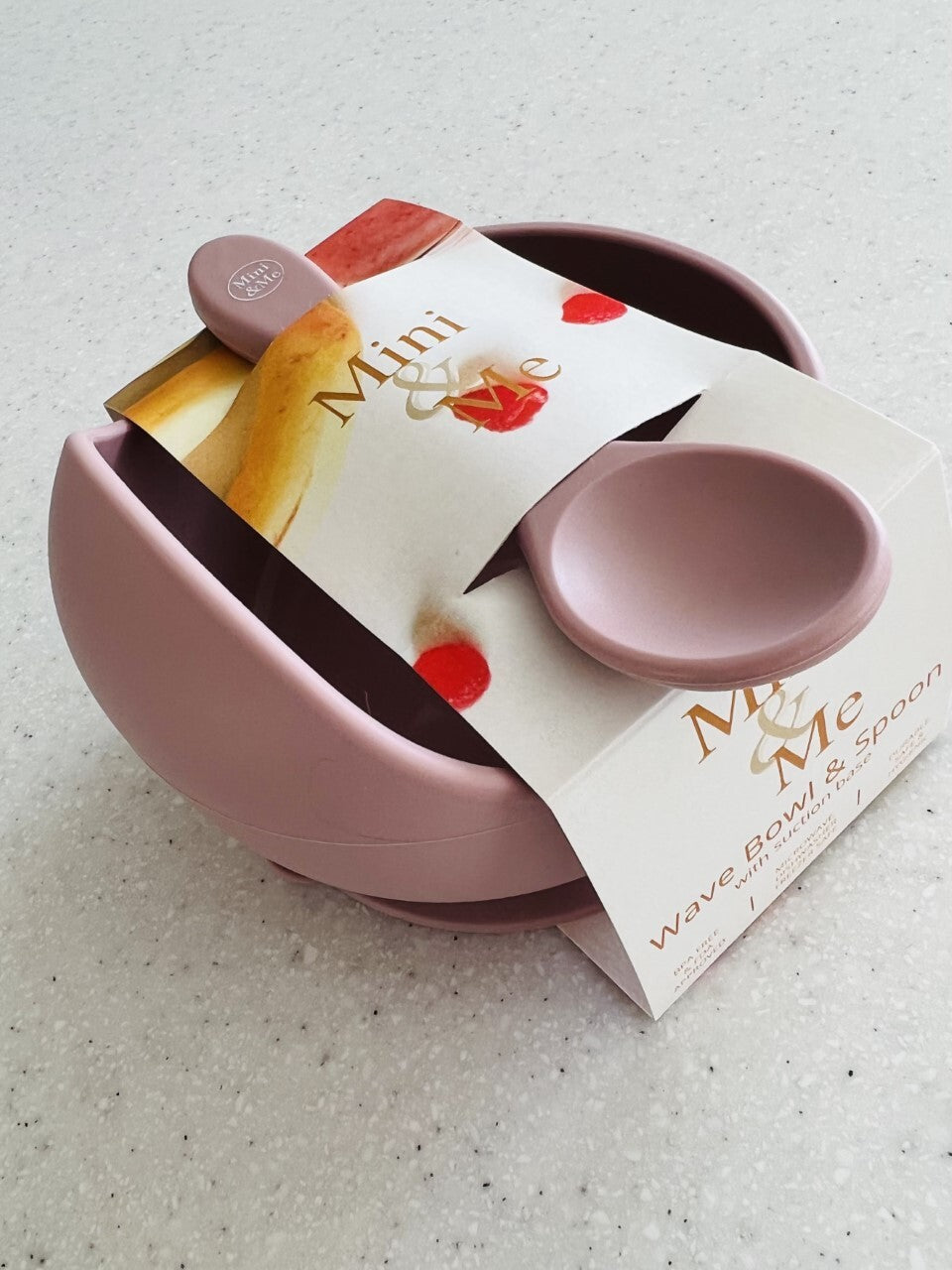 Mini & Me Wave Bowl & Spoon Cherry – Cuddle Bug & Co